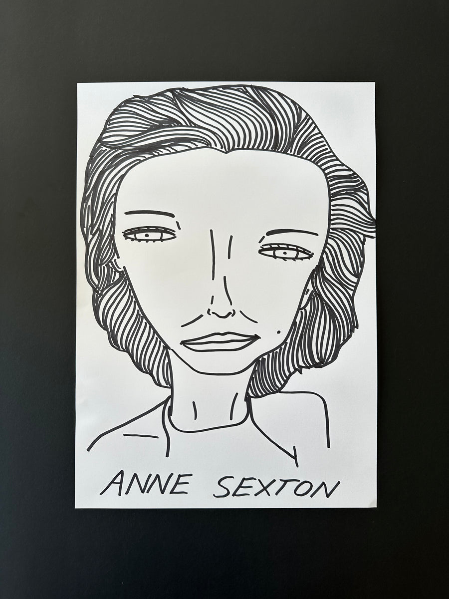 Badly Drawn Anne Sexton - Original Drawing - A3 – Badly Drawn Celebs