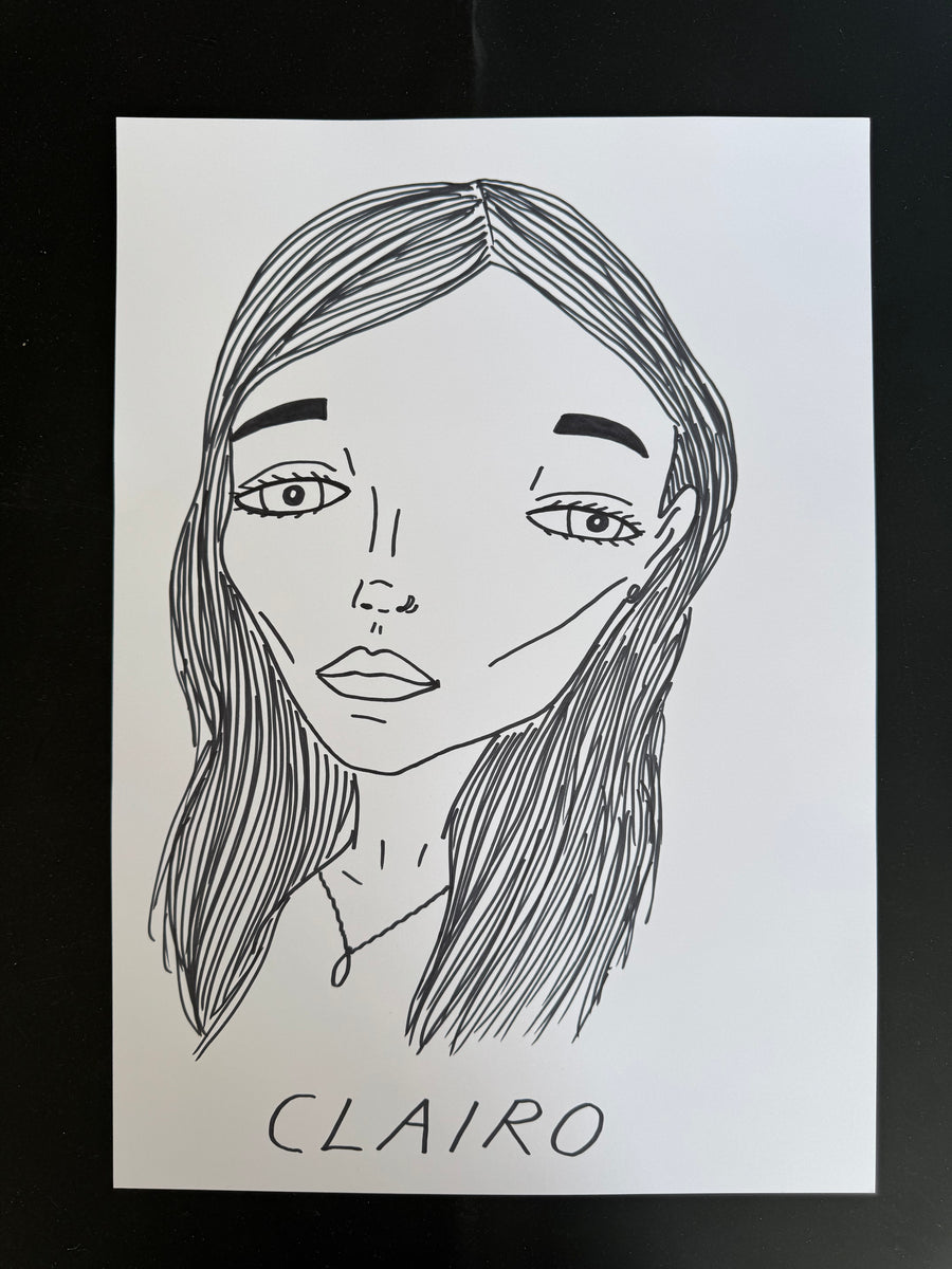 Badly Drawn Clairo - Original Drawing - A3. – Badly Drawn Celebs