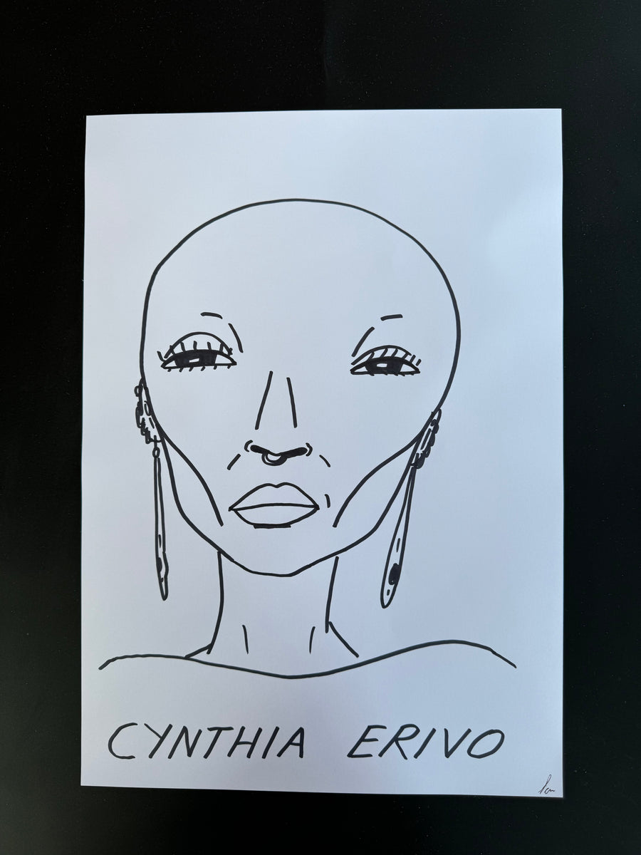 Badly Drawn Cynthia Erivo - Original Drawing - A3. – Badly Drawn Celebs