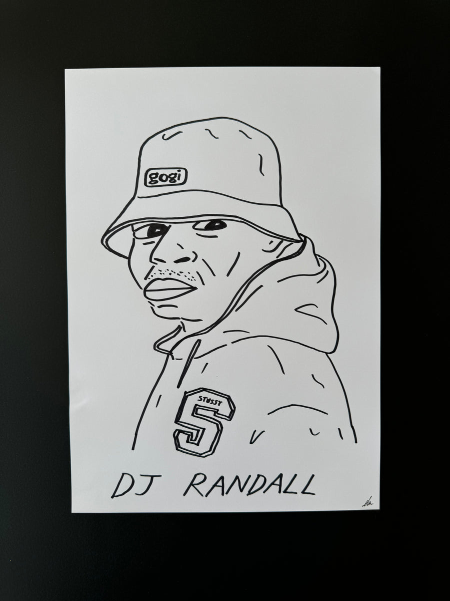 Badly Drawn DJ Randall - Original Drawing - A3. – Badly Drawn Celebs