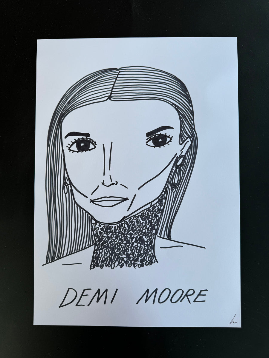 Badly Drawn Demi Moore - Original Drawing - A3. – Badly Drawn Celebs