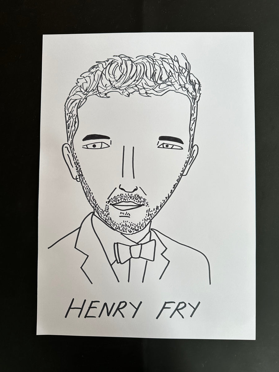 Badly Drawn Henry Fry - Original Drawing - A3. – Badly Drawn Celebs