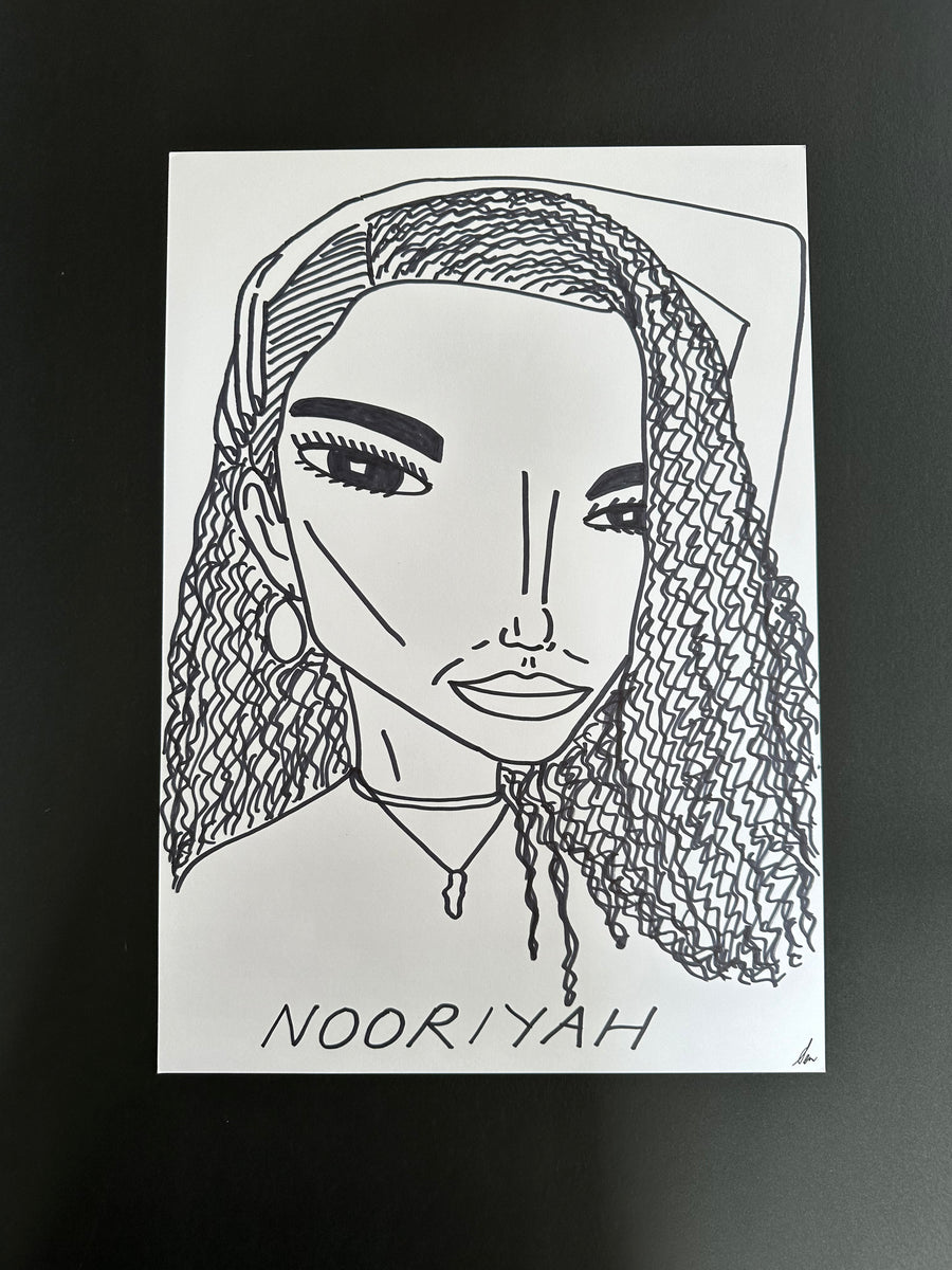 Badly Drawn Nooriyah - Original Drawing - A3. – Badly Drawn Celebs