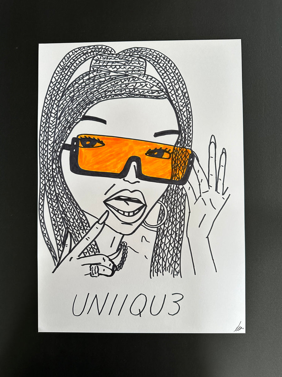 Badly Drawn Uniiqu3 - Original Drawing - A3. – Badly Drawn Celebs