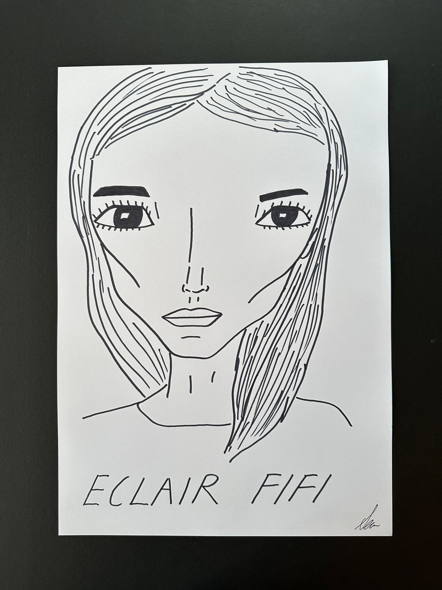 Badly Drawn Eclair Fifi - Original Drawing - A3. – Badly Drawn Celebs