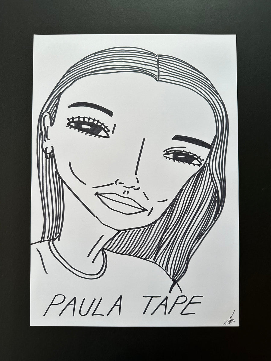 Badly Drawn Paula Tape - Original Drawing - A3. – Badly Drawn Celebs