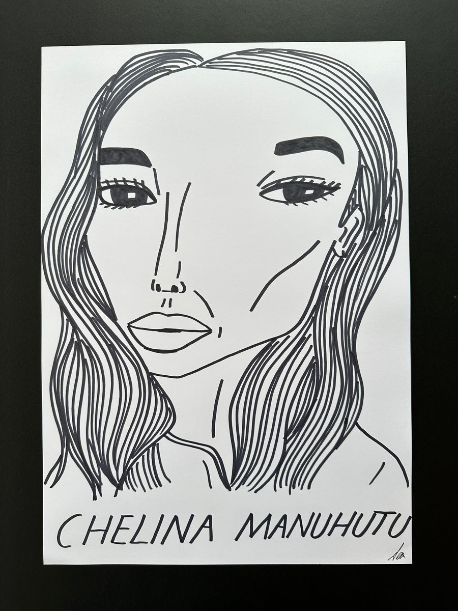 Badly Drawn Chelina Manuhutu - Original Drawing - A3. – Badly Drawn Celebs