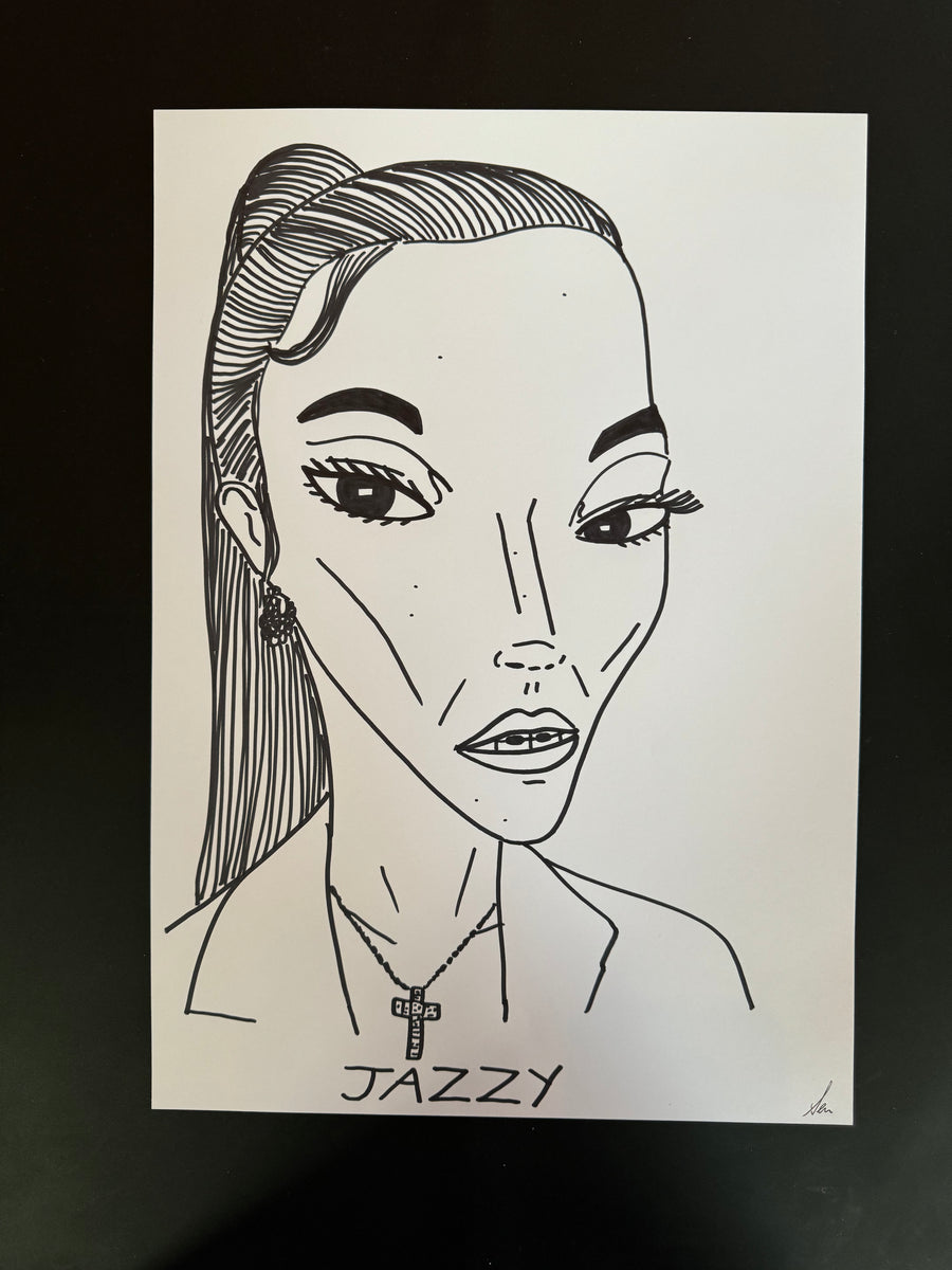 Badly Drawn Jazzy - Original Drawing - A3. – Badly Drawn Celebs