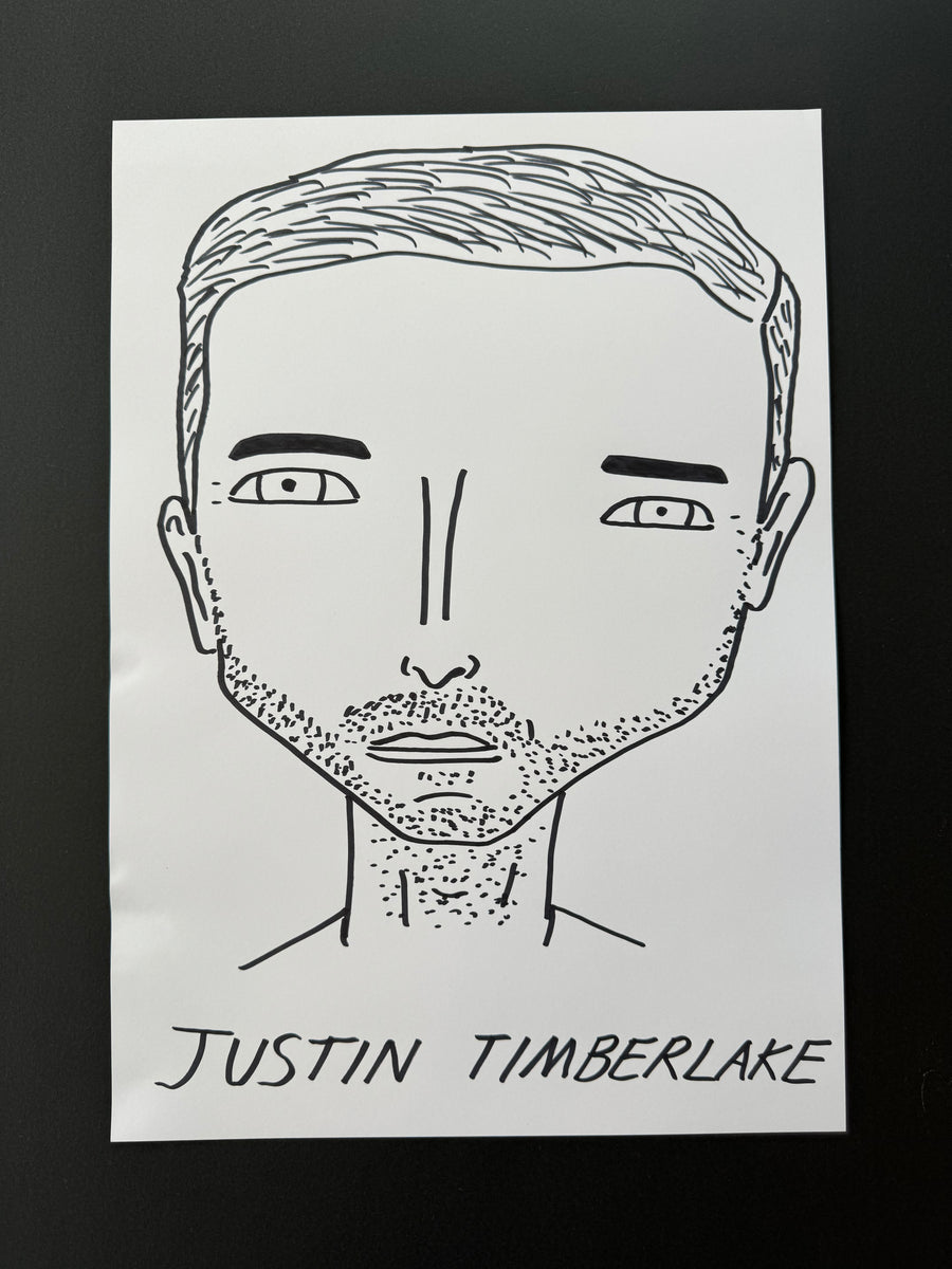 Badly Drawn Justin Timberlake Mugshot - Original Drawing - A3. – Badly ...